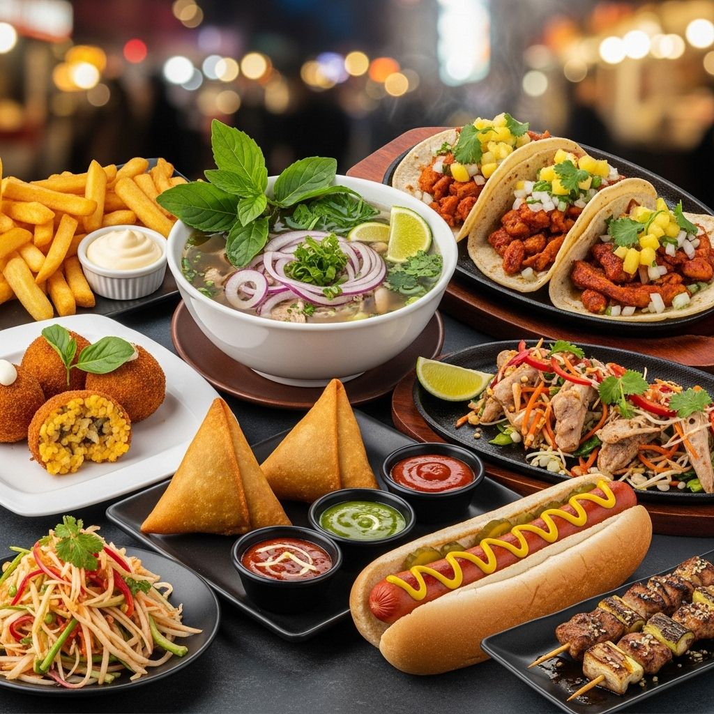Explore Delicious Street Food Dishes Around the World - Graphic Eagle