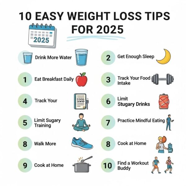 10 Easy Weight Loss Tips for 2025 - Graphic Eagle