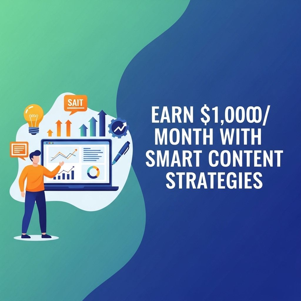 Earn $1,000/Month with Smart Content Strategies - Graphic Eagle